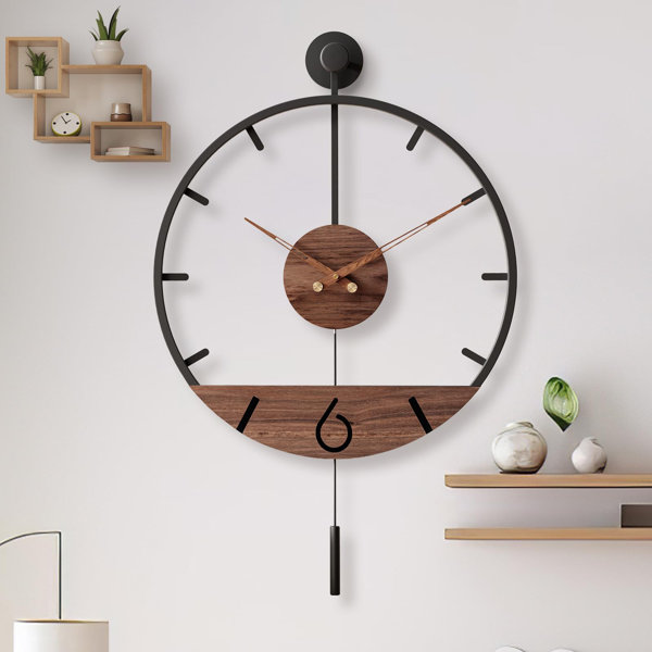 ColorLife Large Modern Decorative Pendulum Wall Clock,Big Metal ...