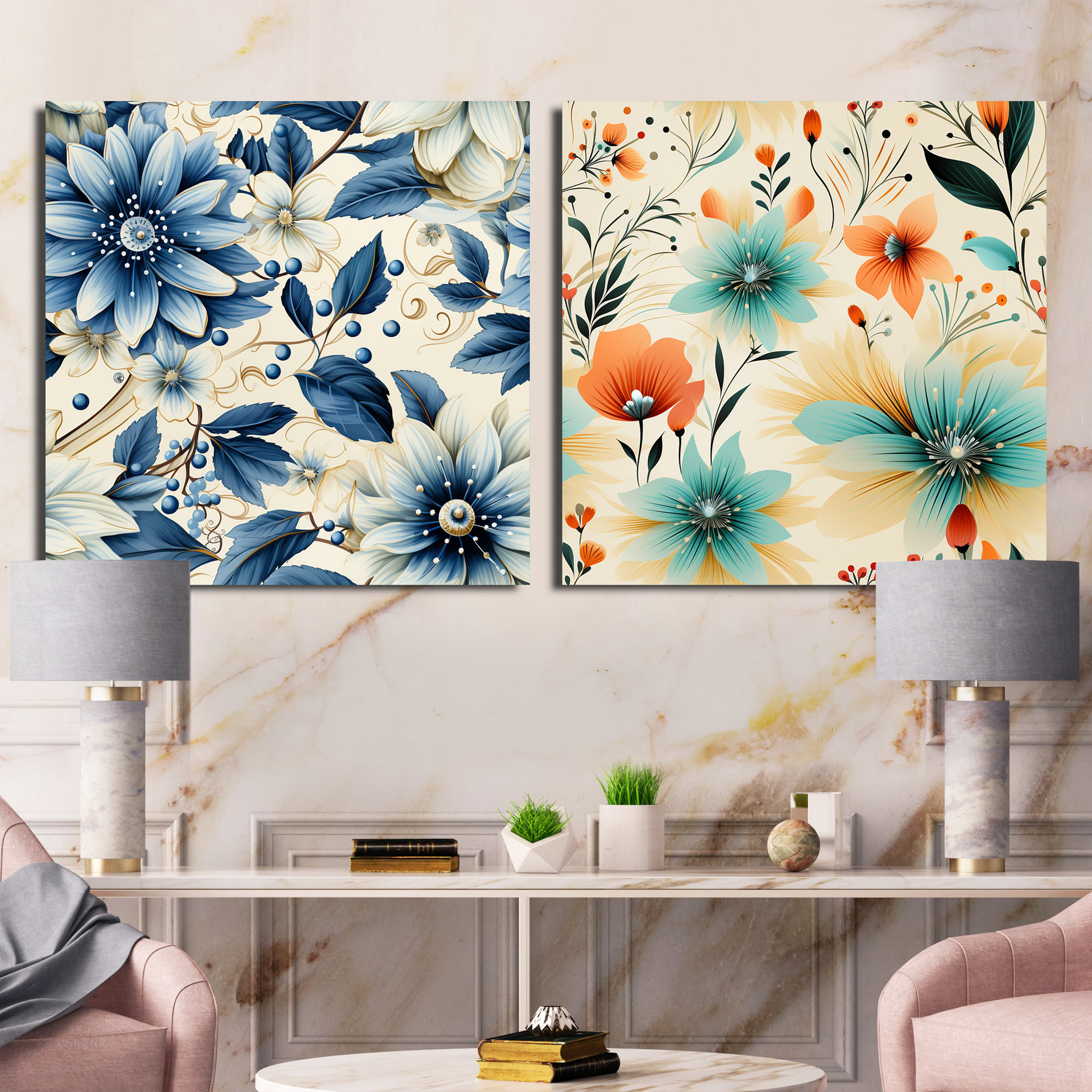 Design Art Retro Revival Of Vintage Flowers Expression - Abstract ...