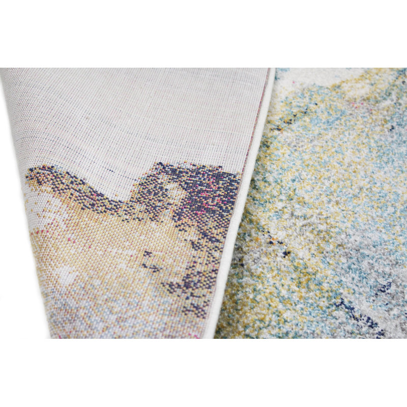 Hashtag Home Coughlin Performance Ivory/Blue/Gold Rug & Reviews | Wayfair