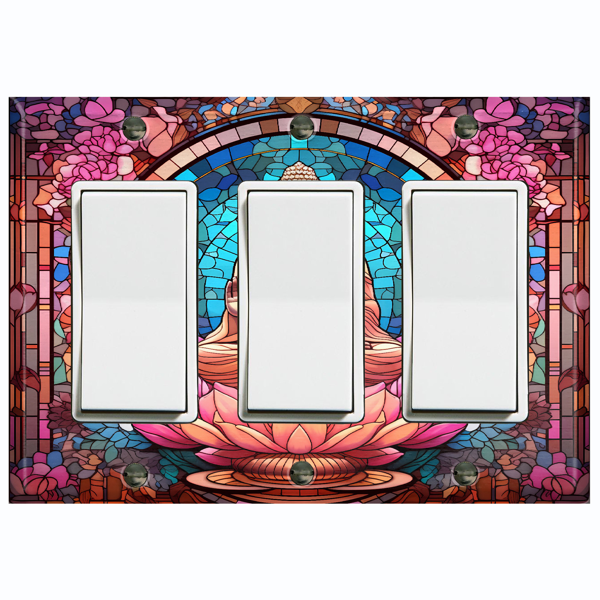 WorldAcc Nature Themed 3 - Gang Rocker Standard Wall Plate | Wayfair