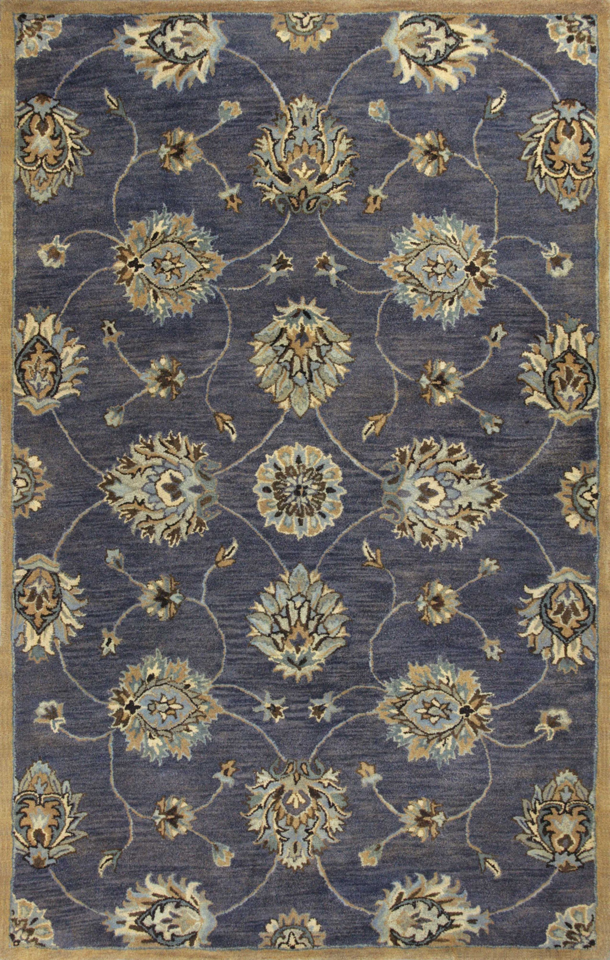 Charlton Home® 3'' X 5'' Midnight Floral Vines Wool Area Rug - Wayfair ...