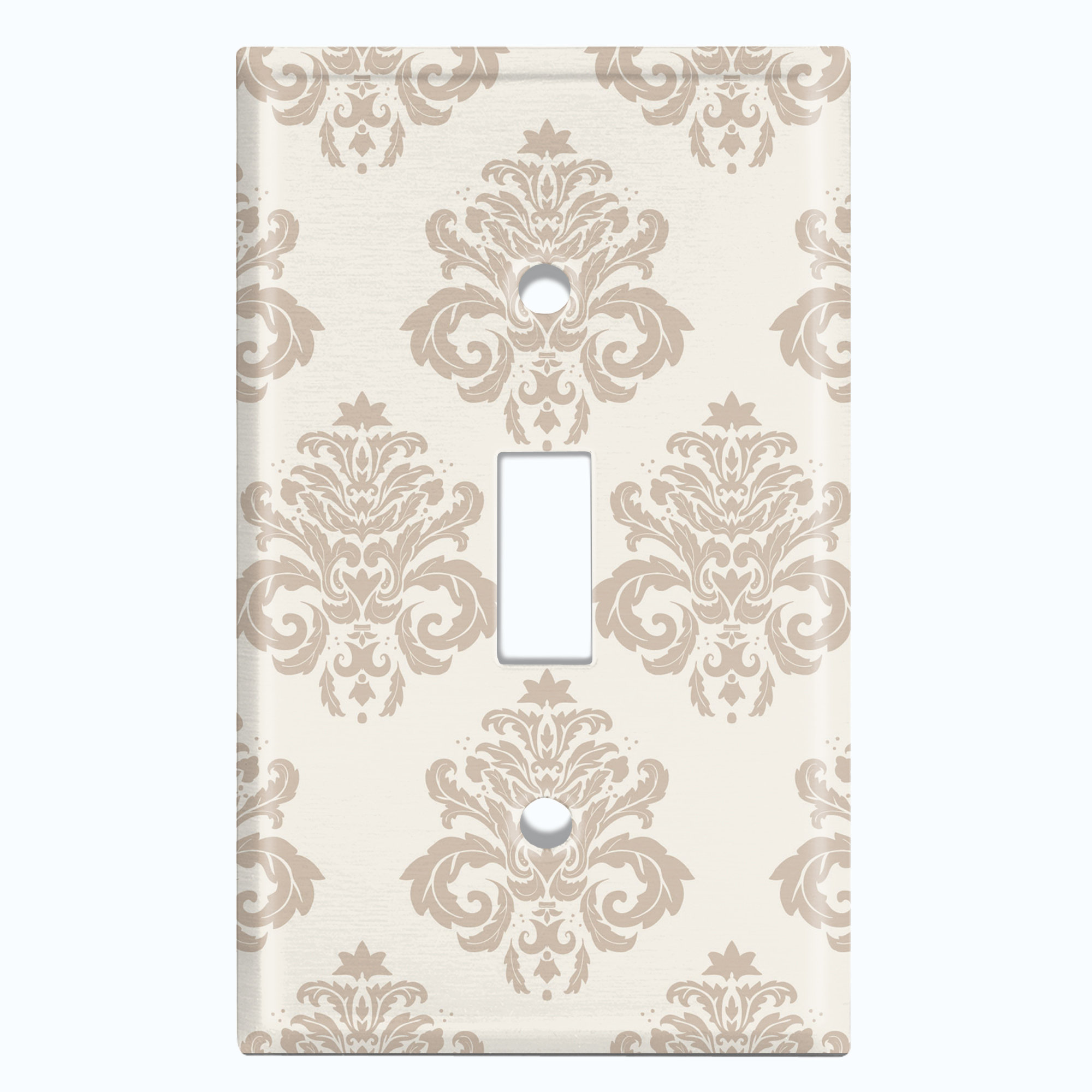 WorldAcc Metal Light Switch Plate Outlet Cover (Damask Tan 1 - Single ...