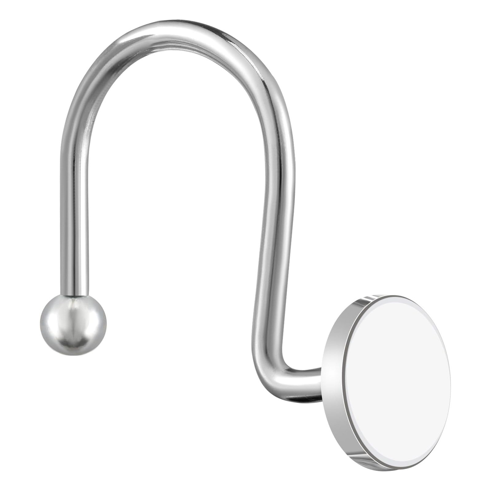 JJbaok Rustproof Chrome Shower Curtain Hooks, Heavy Duty Metal Shower ...