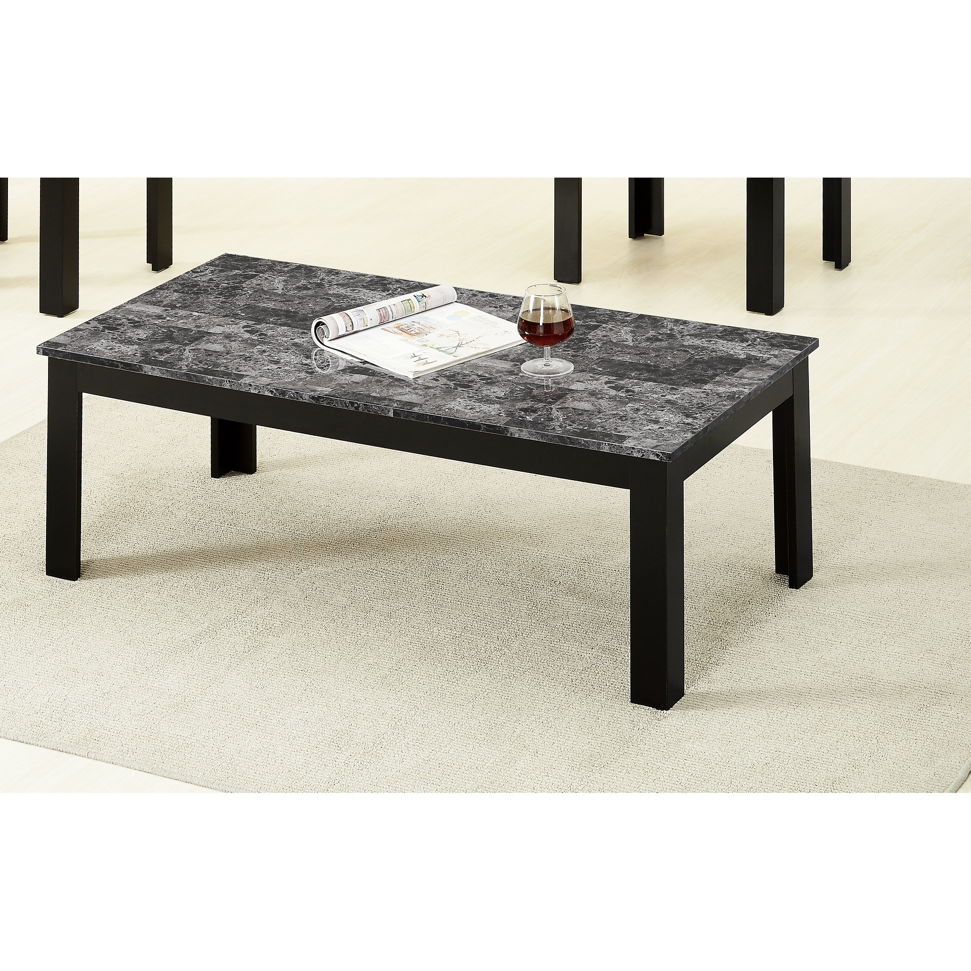 Ivy Bronx 3pc Traditional-style Table , Rectangular Coffee & Square End ...