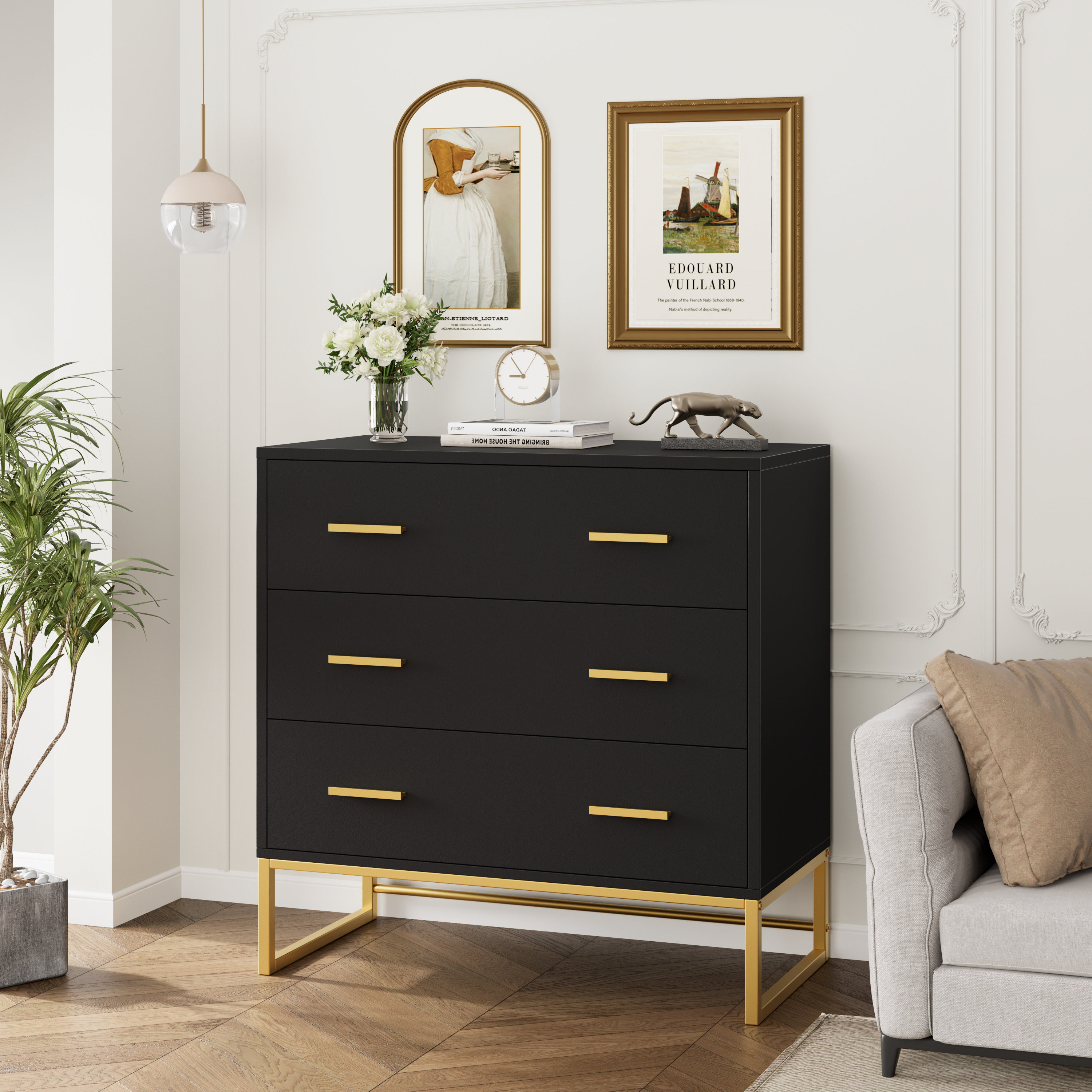 17 Stories Kedrian 3 Drawer 31.5'' W Chest & Reviews - Wayfair Canada