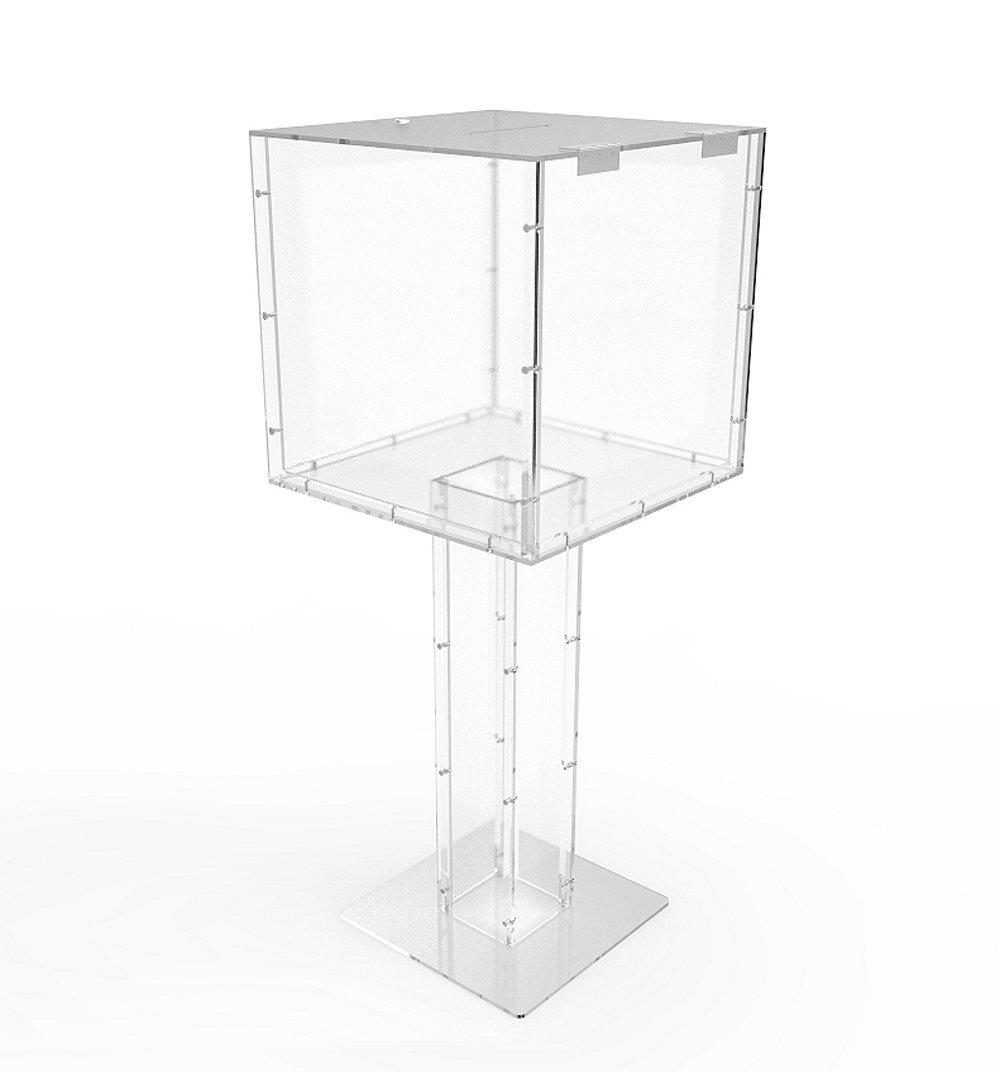 FixtureDisplays 15" x 15" x 38" Clear Plexiglass Large Floor Standing ...