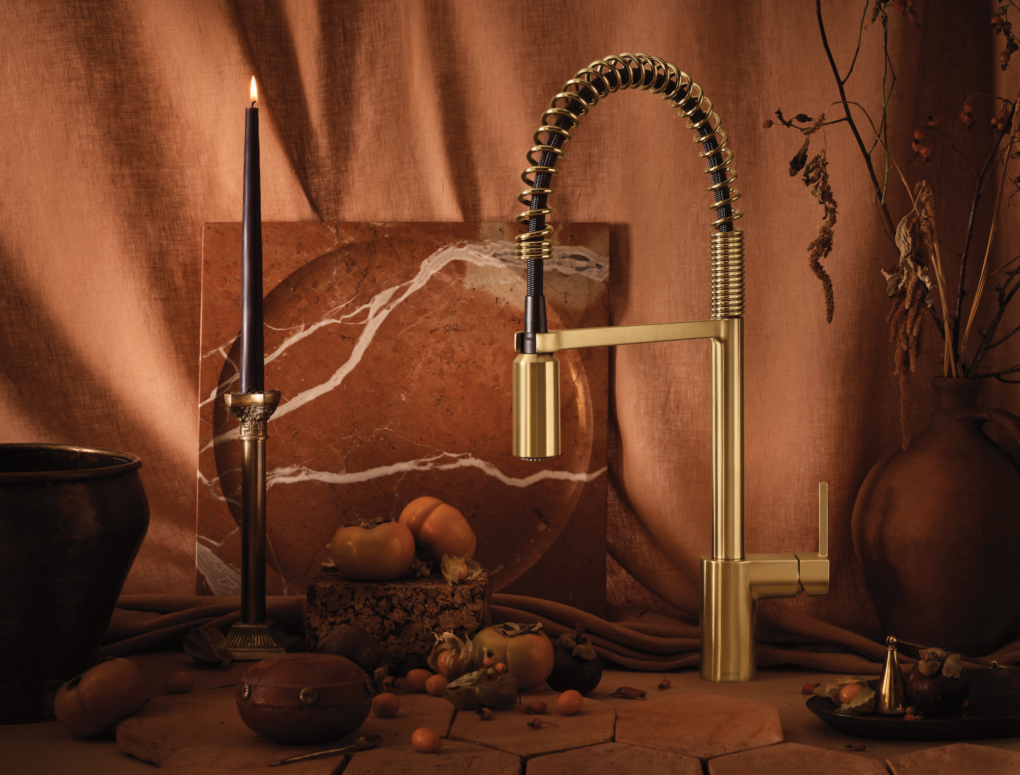 Moen Align One Handle Spring Kitchen Faucet, Modern Single Hole Kitchen ...