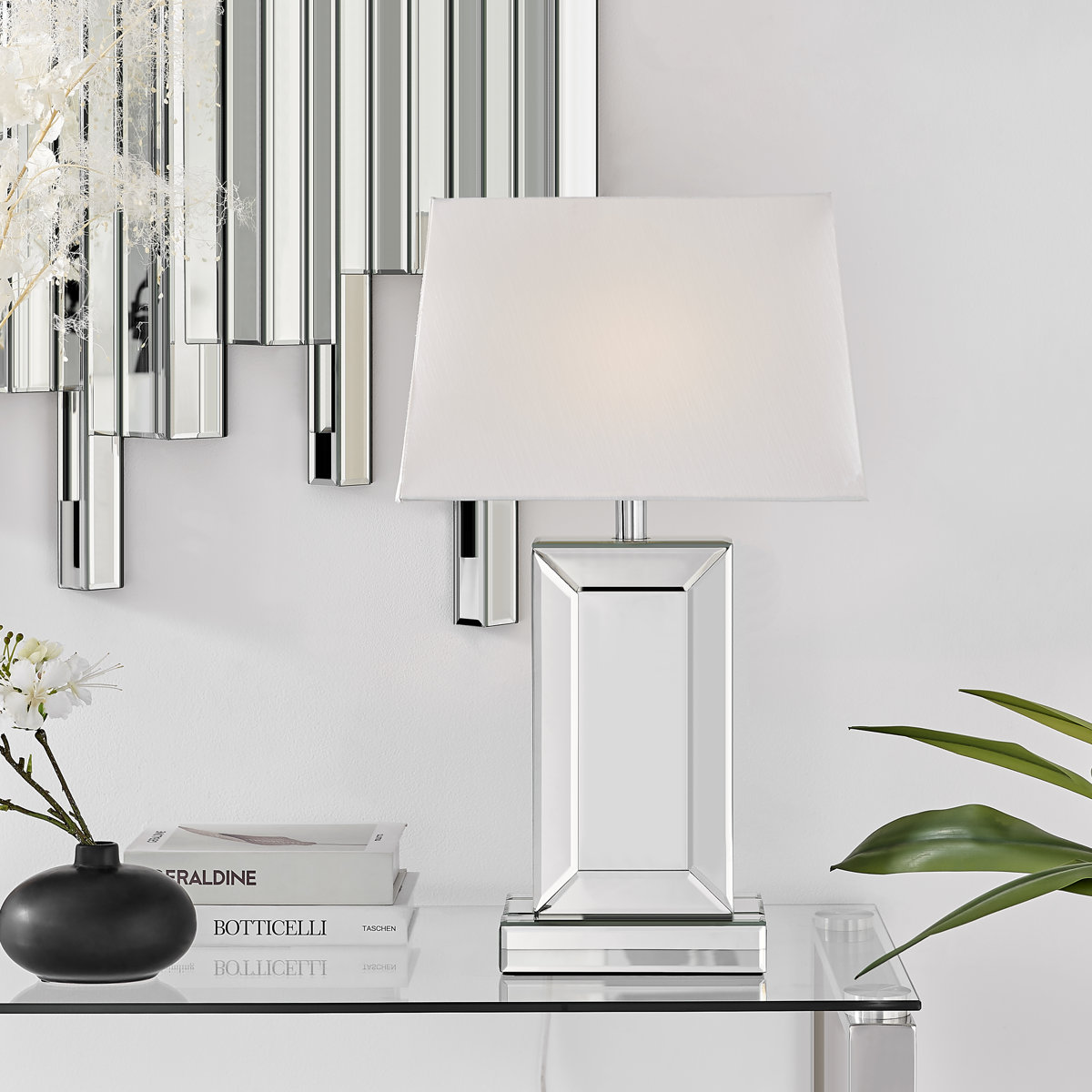 Ivy Bronx Aarzo Mirror & Shade Table Lamp Light (Including Bulb ...