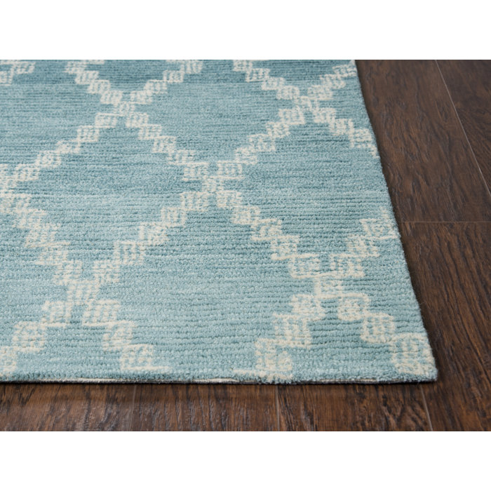 Brayden Studio® Roberts Handmade Wool Teal Rug | Wayfair