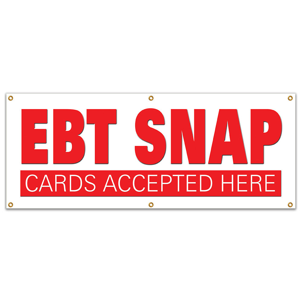 SignMission Ebt Snap Cards Banner Sign | Wayfair