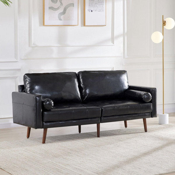 Mercer41 Bowgada Faux Leather Sofa | Wayfair