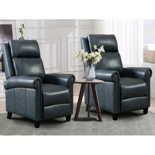 Gray Leather Recliners You'll Love | Wayfair