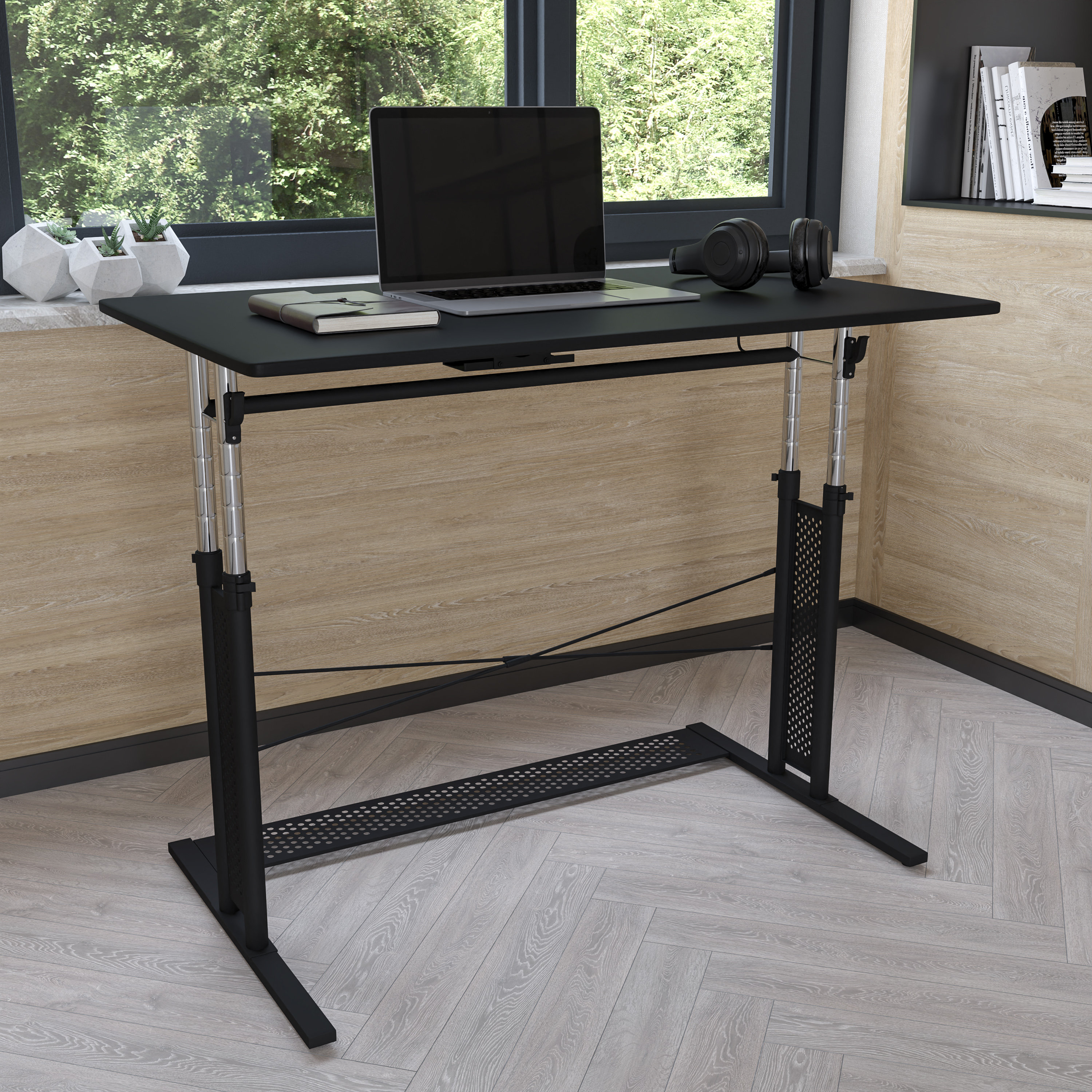 Ebern Designs Latitude Height Adjustable (27.25-35.75"H) Sit to Stand ...