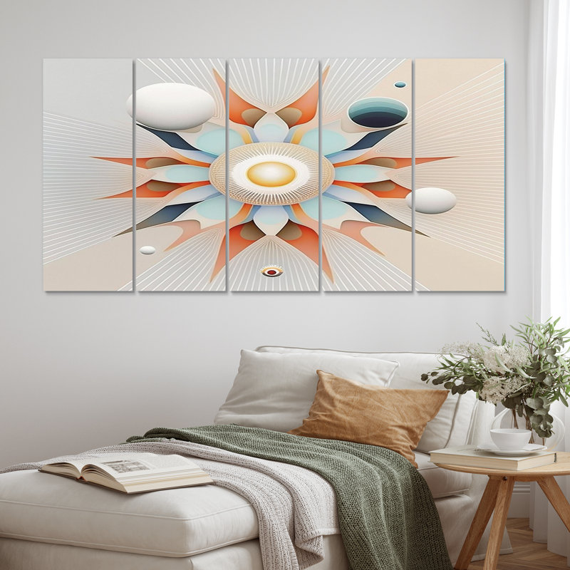 George Oliver Visionary Dream Retro Mandala On White X On Canvas 5 ...