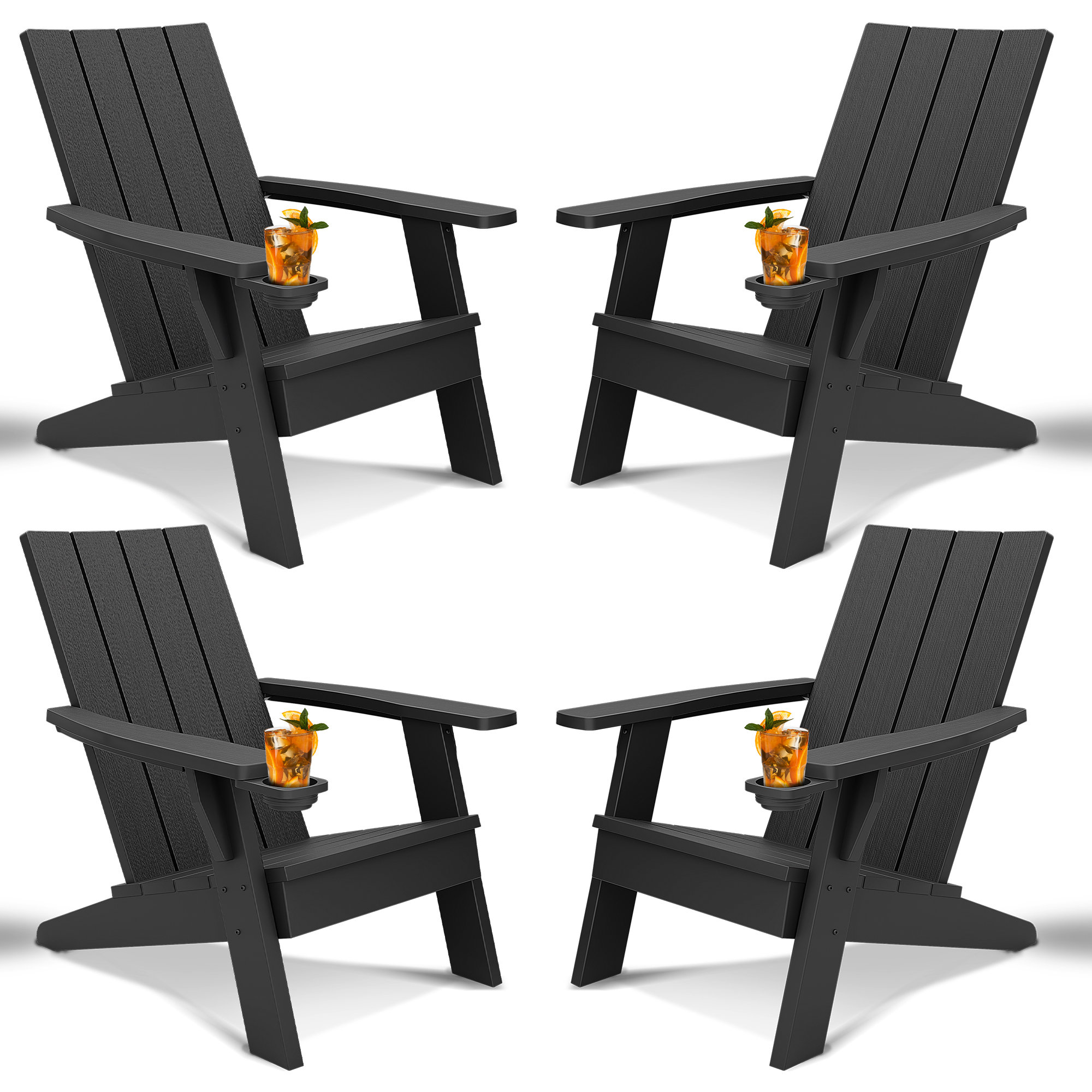 Rosecliff Heights Creyton Classic Outdoor Adirondack Chairs (Set Of 4 ...