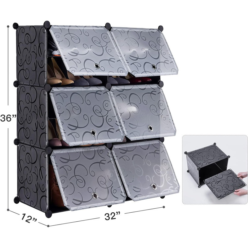 Rebrilliant 24 Pair Stackable Shoe Storage Box | Wayfair