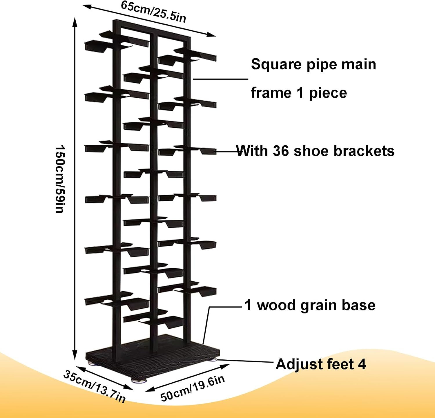 Hokku Designs Shoe Rack Display Holds 18 Pairs Of Shoes,Retail Shoe ...