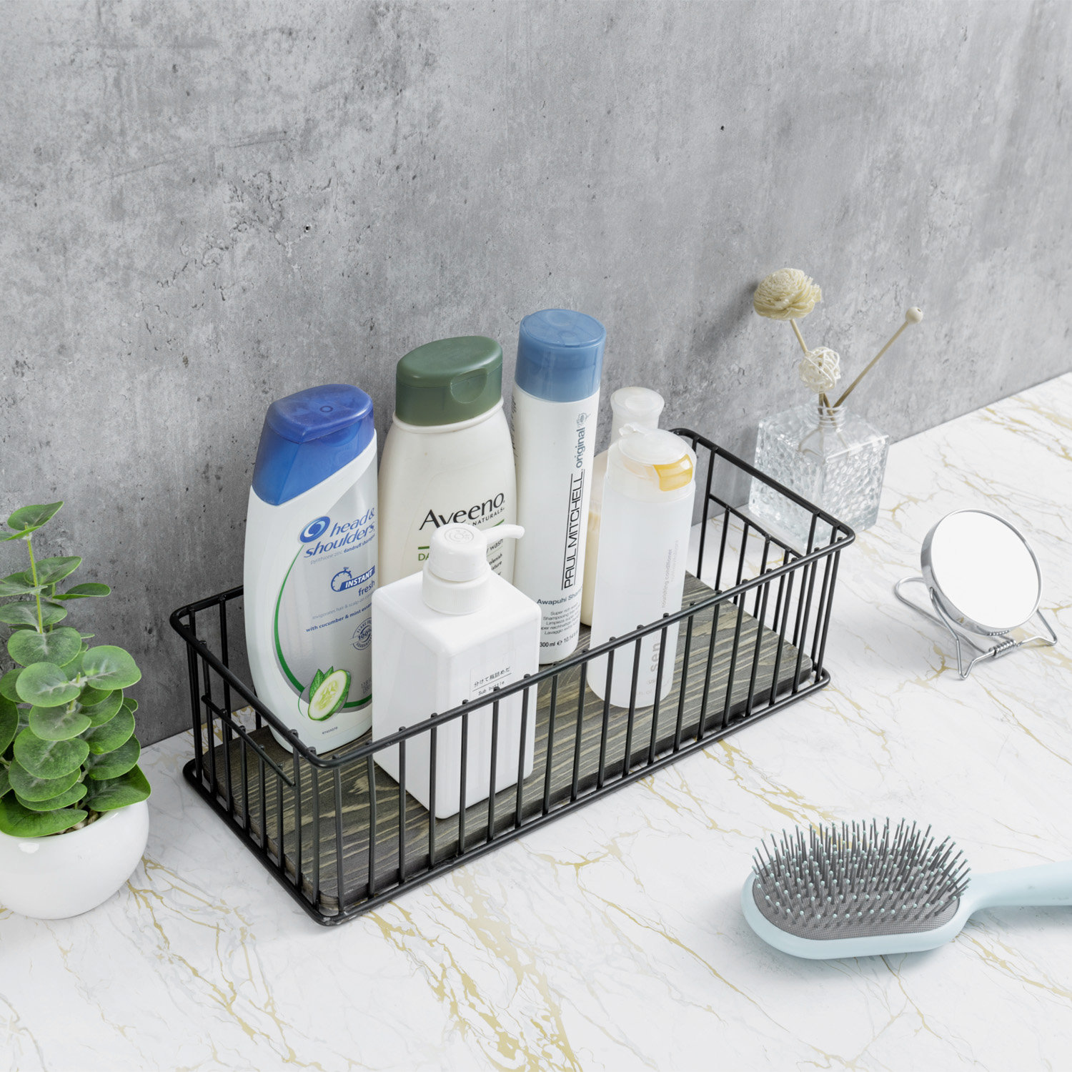 MY GIFT Solid Wood and Metal Decorative Basket | Wayfair.co.uk