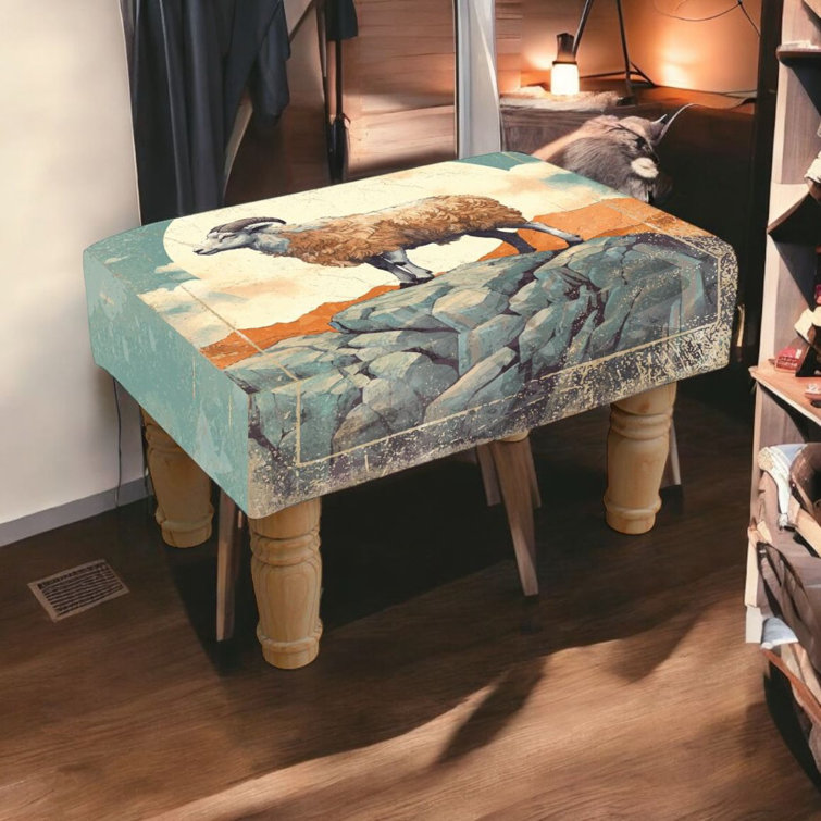 ClassicLiving Aahaan 40cm Wide Rectangle No Pattern Footstool Ottoman ...