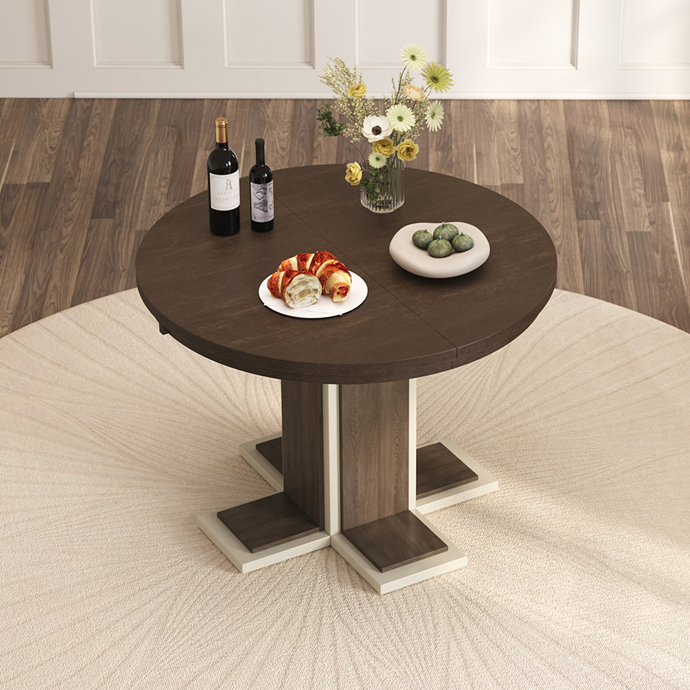 Lark Manor Functional Retro Dining Table with a Middle Leaf for Dining ...