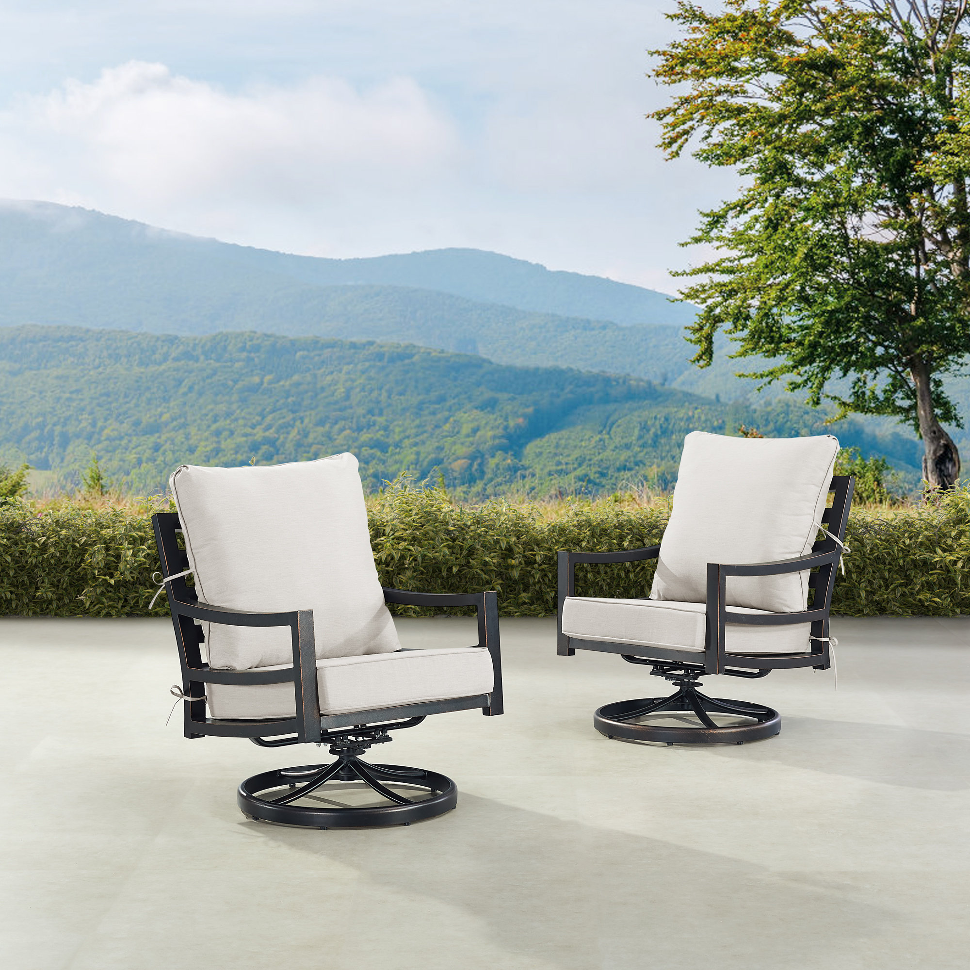 Wildon Home® Sabrina Swivel Aluminum Outdoor Deep Seating Lounge Chair ...