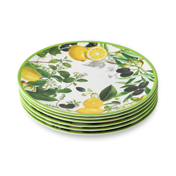 Certified International Limone 11-Inch Melamine Dinner Plates - Set of ...
