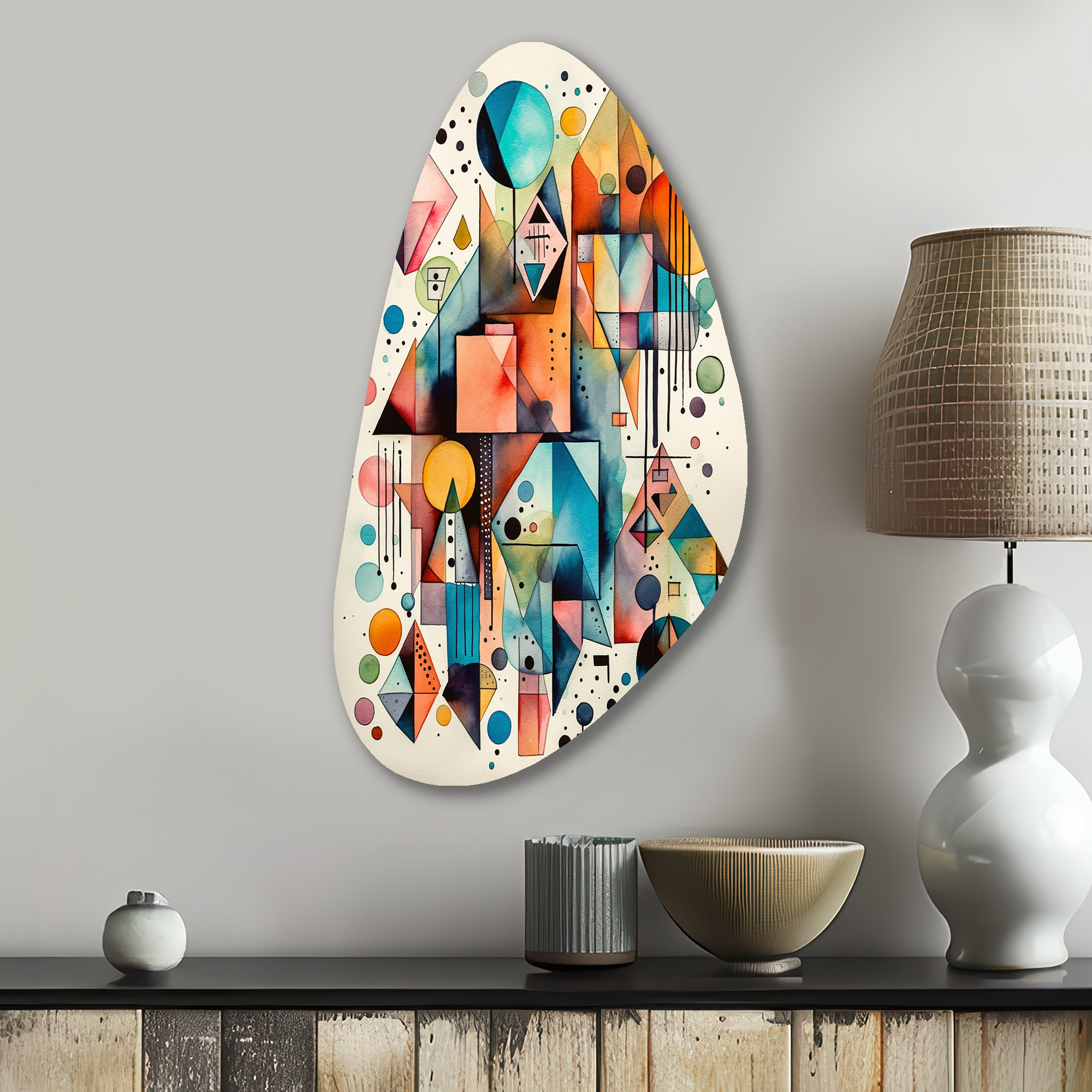 East Urban Home Kata - Abstract Geometric Fall Shape Assymterical Metal ...