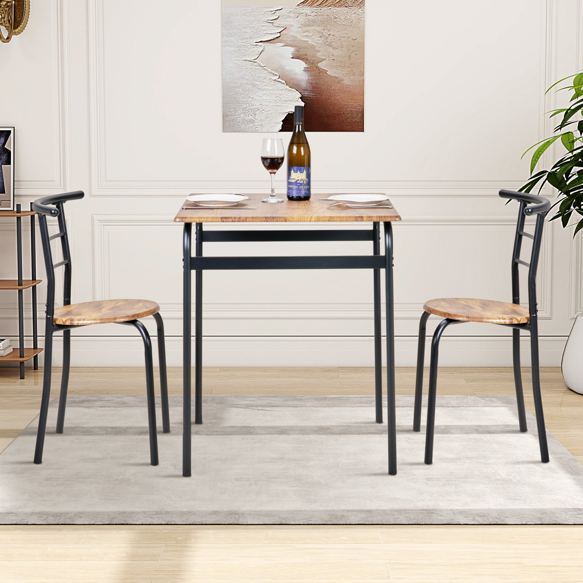 17 Stories Dining Table And Chairs Set For 2 Space Saving Dining Set ...