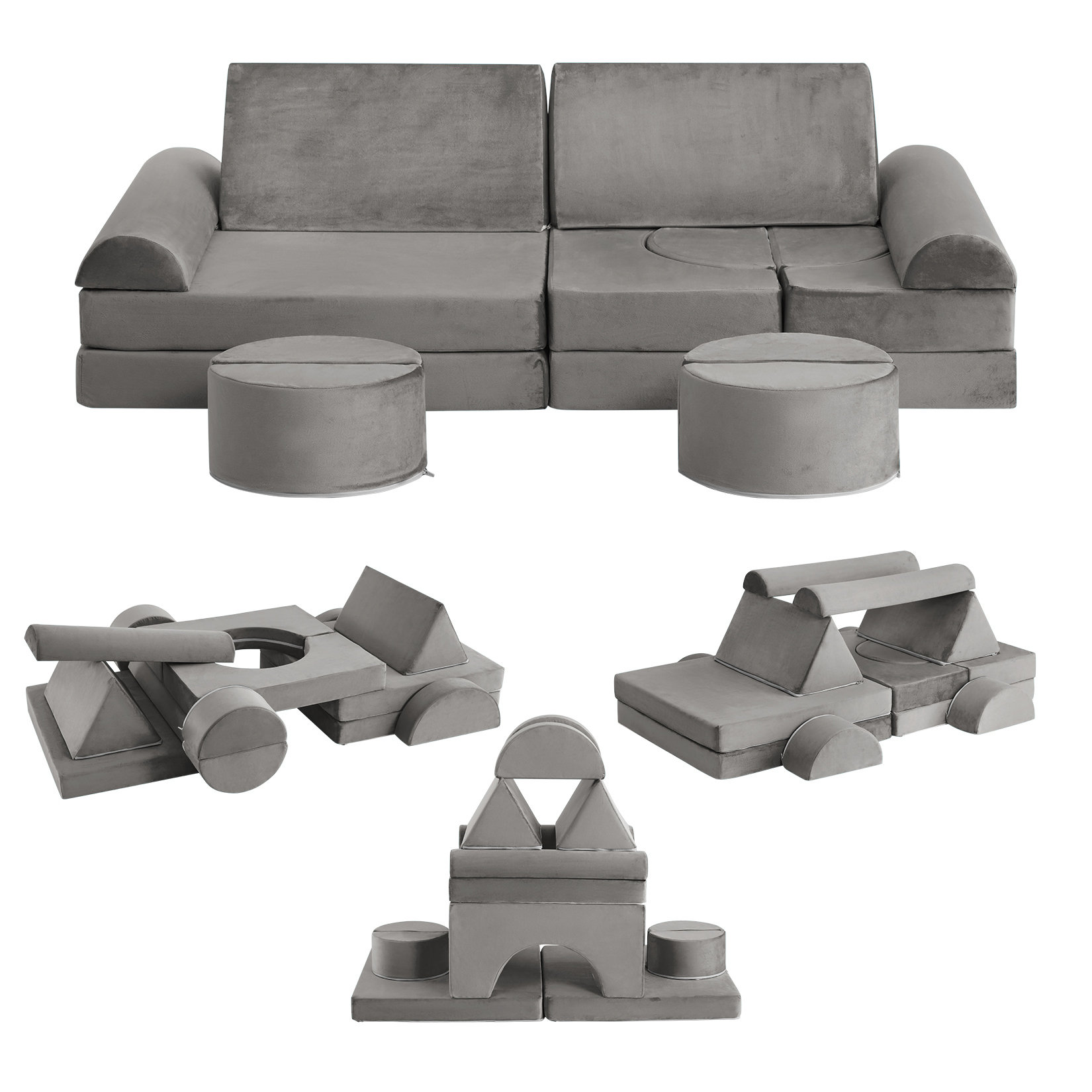 Isabelle & Max™ 15Pcs Nugget Couch For Kids, Modular Kids Play Couch ...