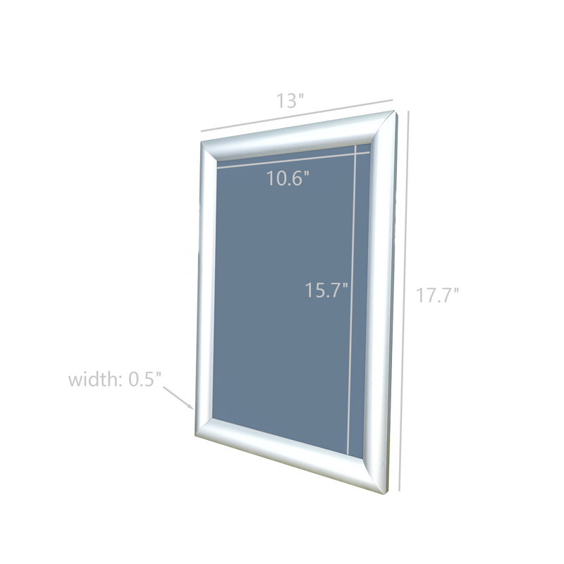 FixtureDisplays Frame, Wall or Poll Mount Poster/Picture Snap Silver ...