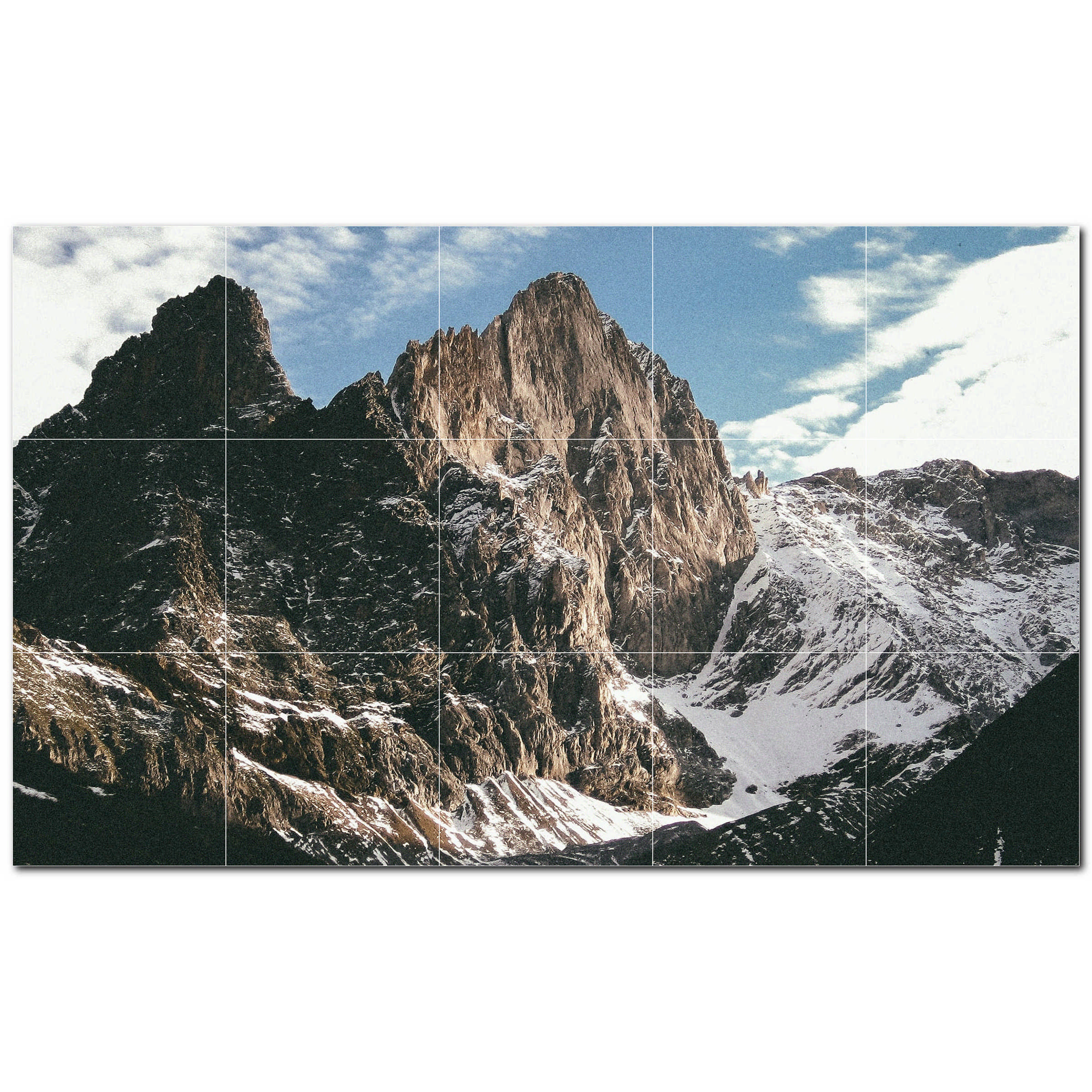 Picture-Tiles.com 30" x 18" Ceramic Mountains Photo Decorative Mural ...