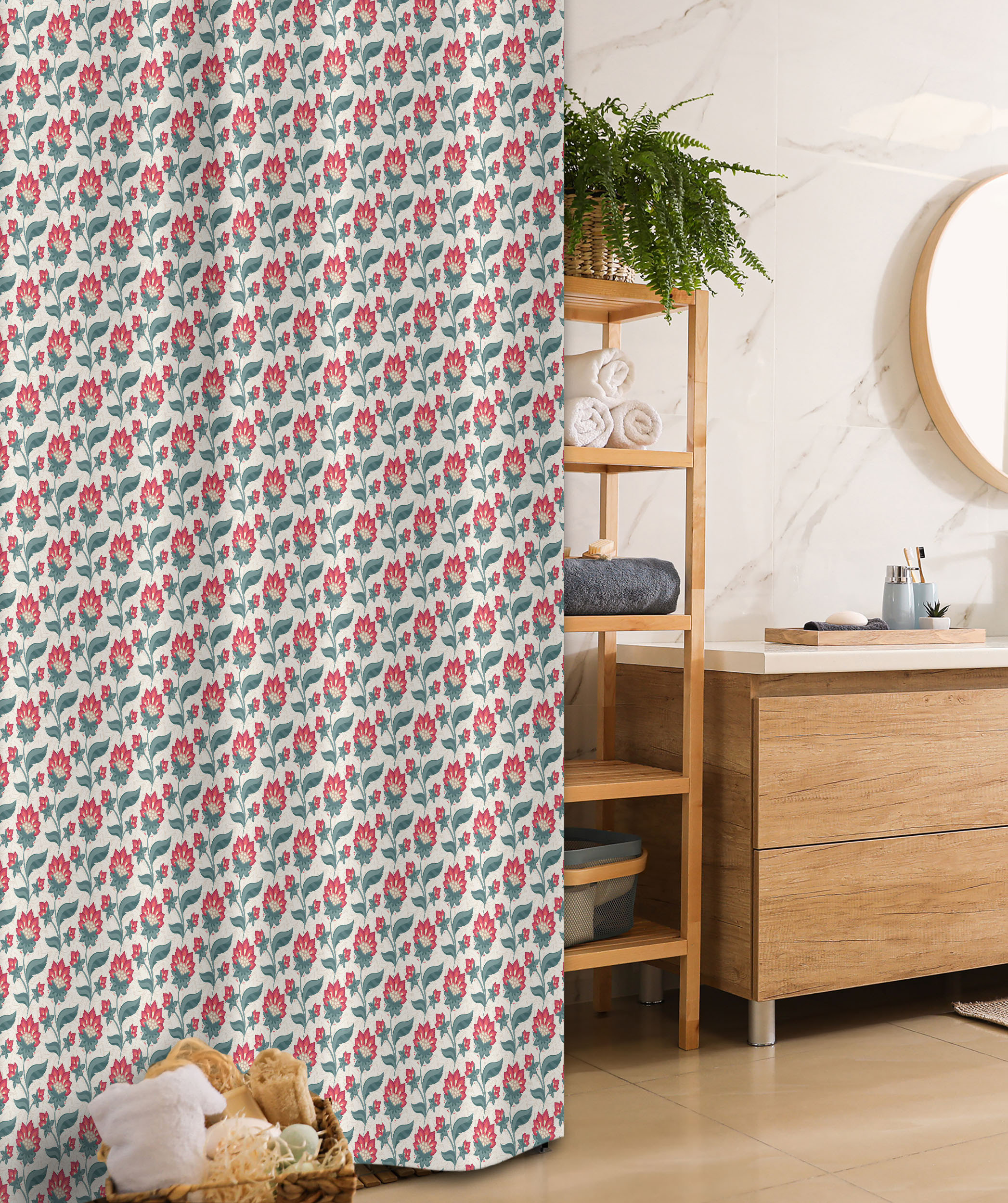 East Urban Home Bzenec Floral Shower Curtain with Hooks Included | Wayfair