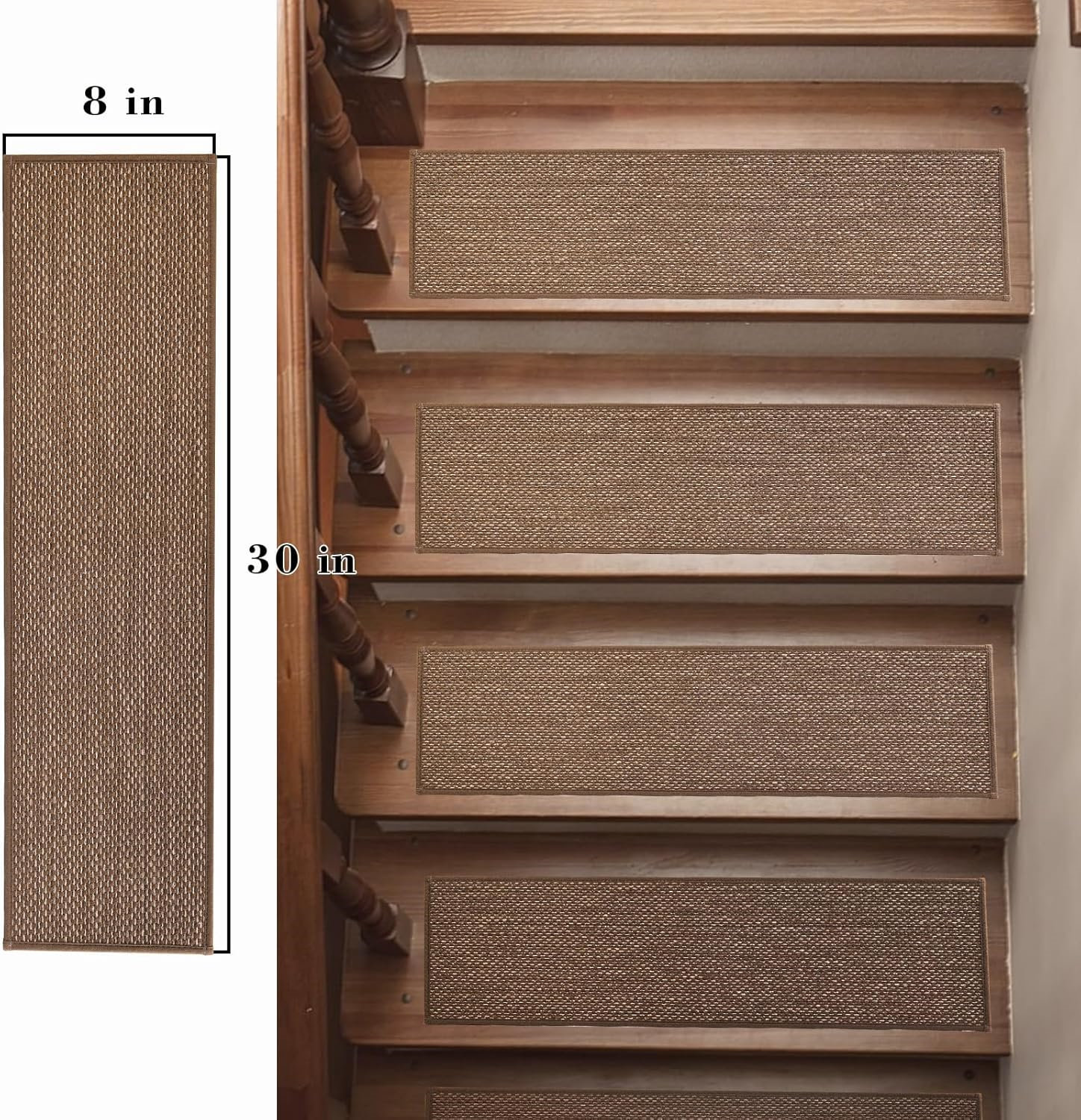 Latitude Run® Non-Slip Stair Treads For Wooden Steps Indoor, (15Pack ...