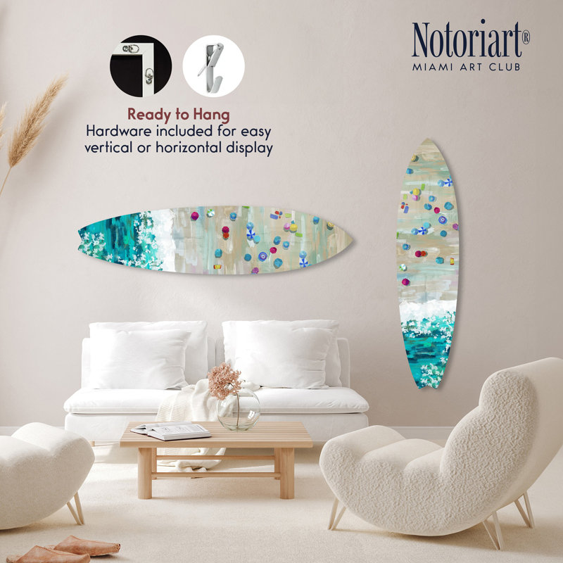 Notori Art Luxury Beach Surfboard Acrylic Coastal Wall Art by Notoriart ...