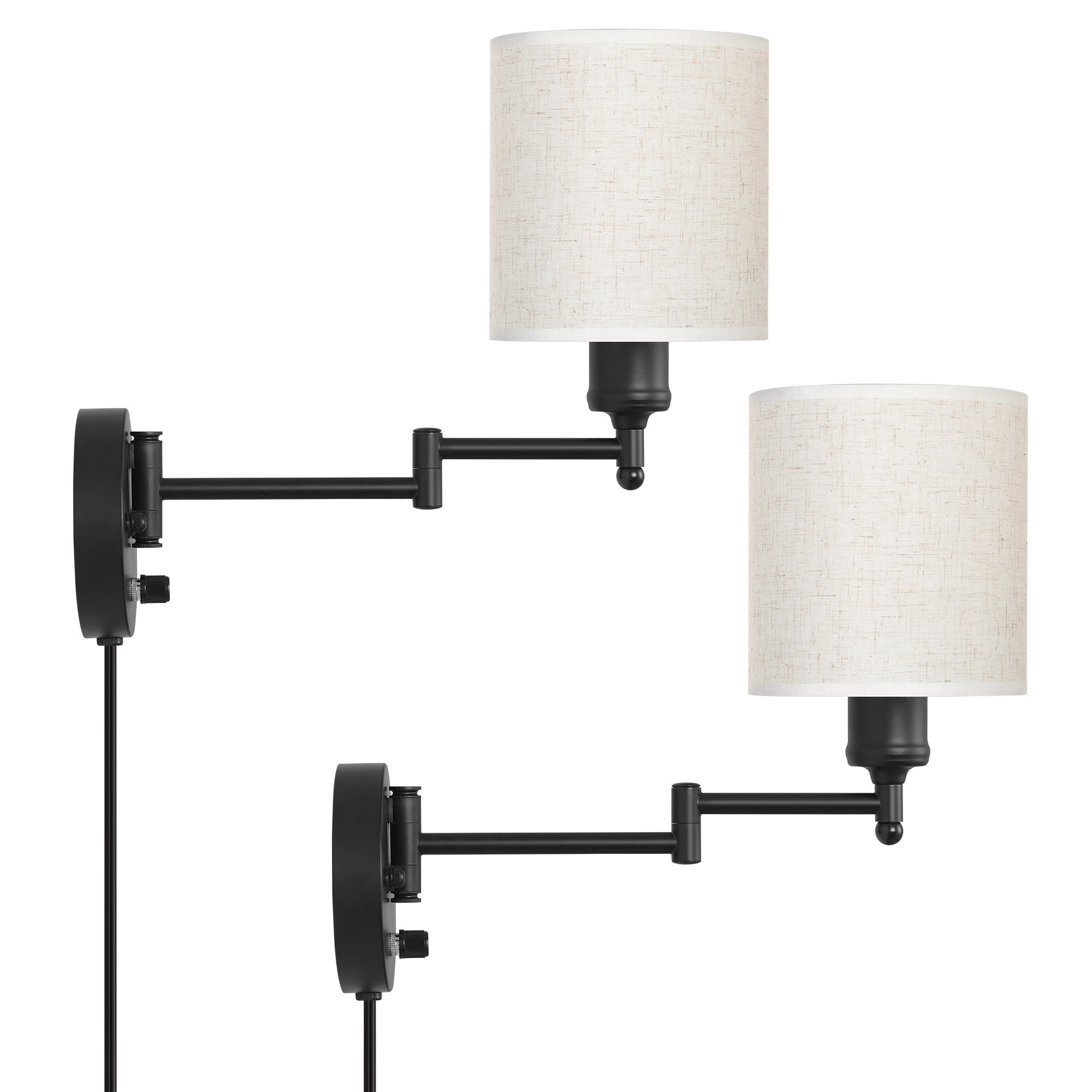 Winston Porter Plug In Wall Lamps Swing Arm Wall Sconces With ...