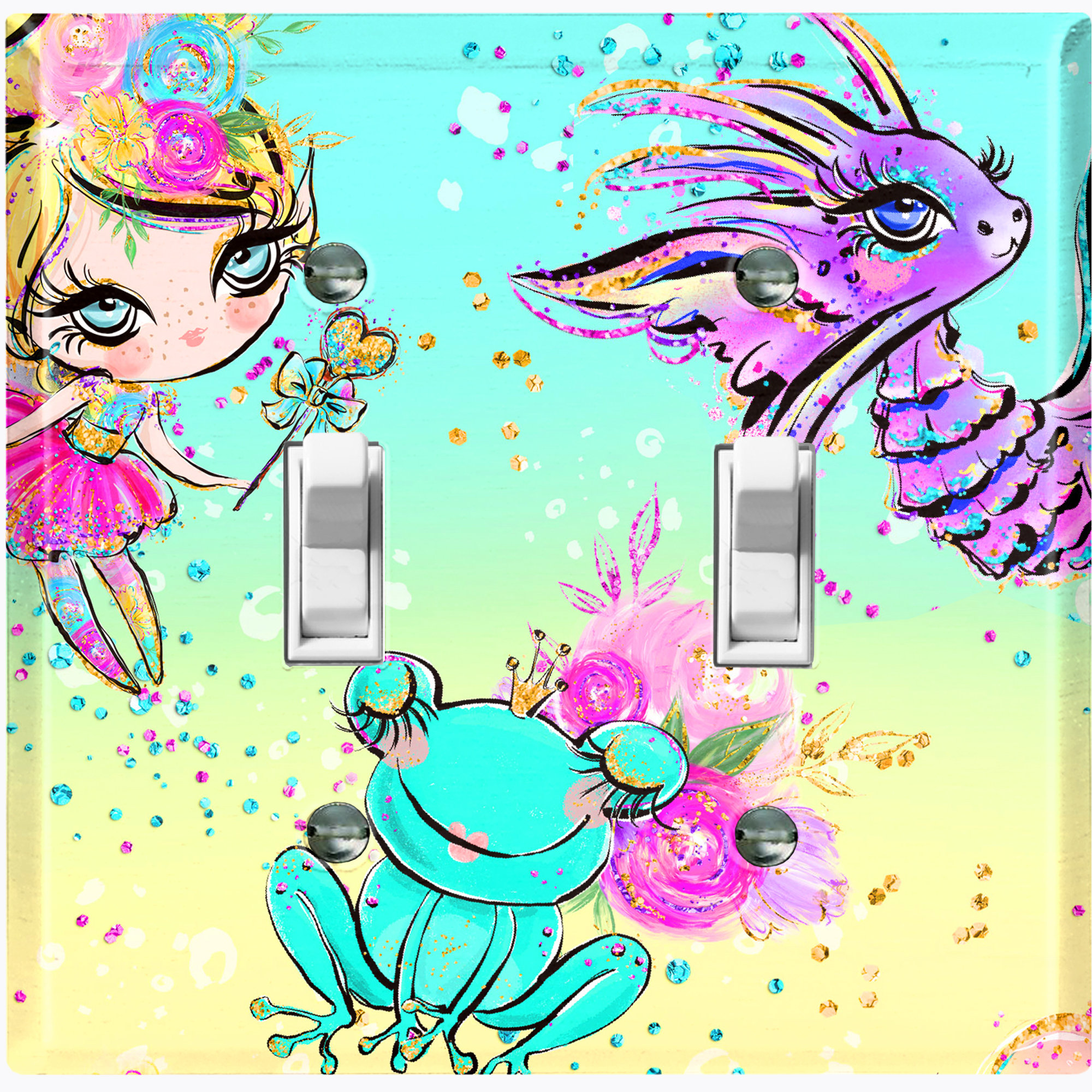 WorldAcc Metal Light Switch Plate Outlet Cover (Fairy Princess Seahorse ...