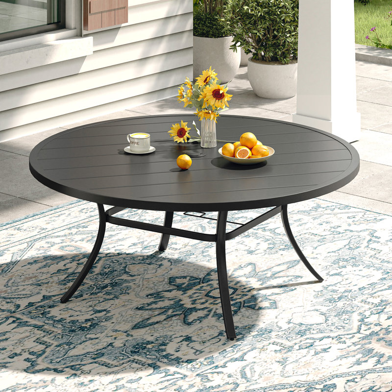 Ebern Designs Billiot Round Outdoor Dining Table & Reviews | Wayfair
