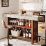 Latitude Run® 62.99" Red Brown & Gray Cement Large Home Bar Unit , 2 ...