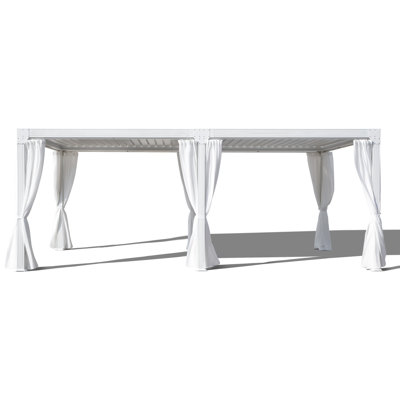 Joyside 10 Ft. W x 12 Ft. D Adjustable Louvered Roof Aluminum Pergola ...