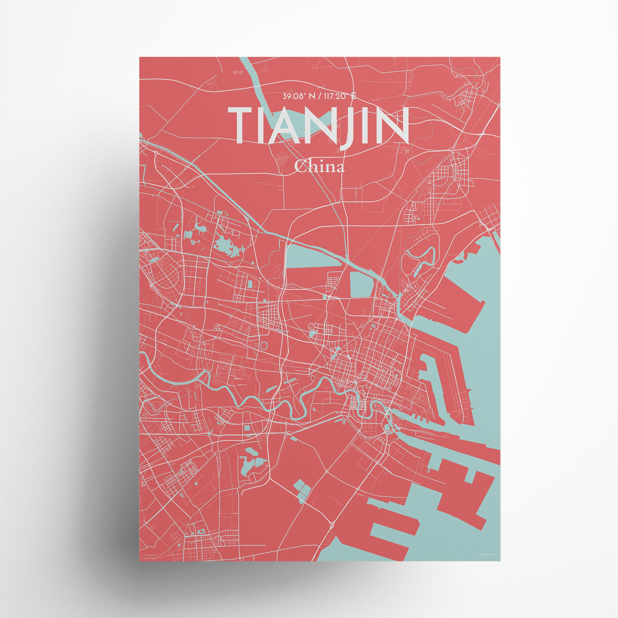 17 Stories Tianjin City Map Graphic Art In Maritime - Wayfair Canada