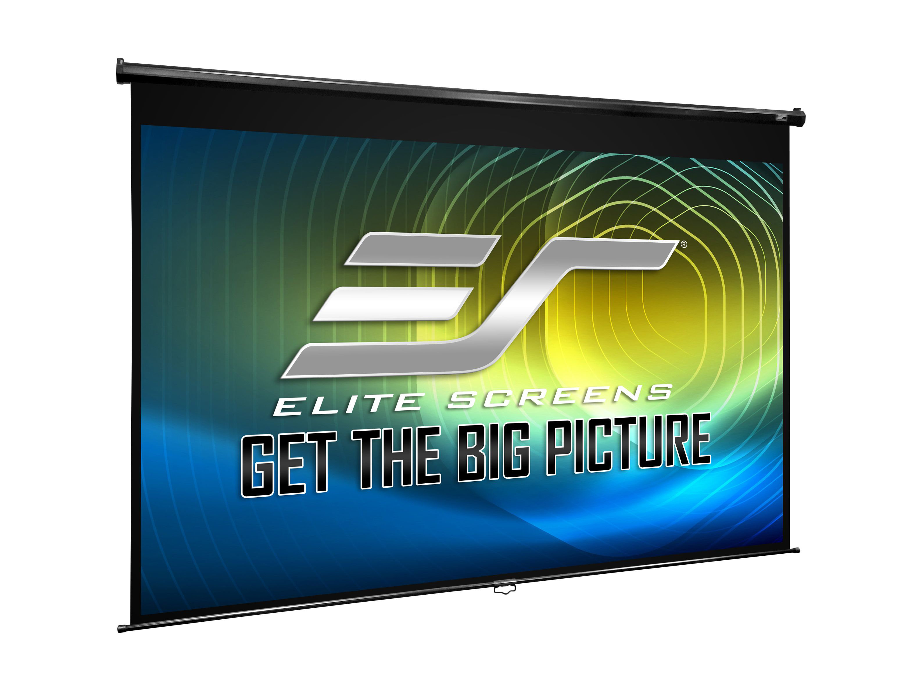 Elite Screens Manual Series Pull-Down Projection Screen, Black housing ...