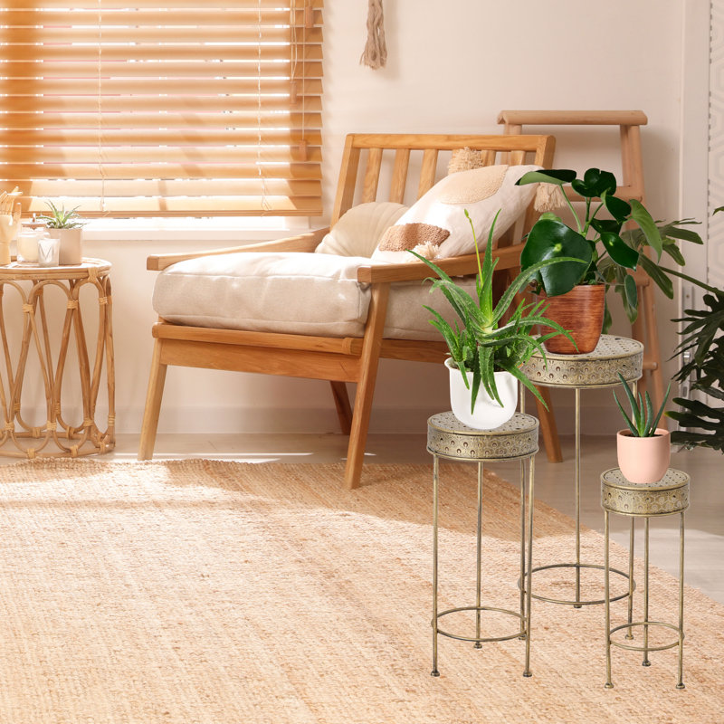 Bungalow Rose 3 Piece Shiye Round Nesting Plant Stand Set | Wayfair