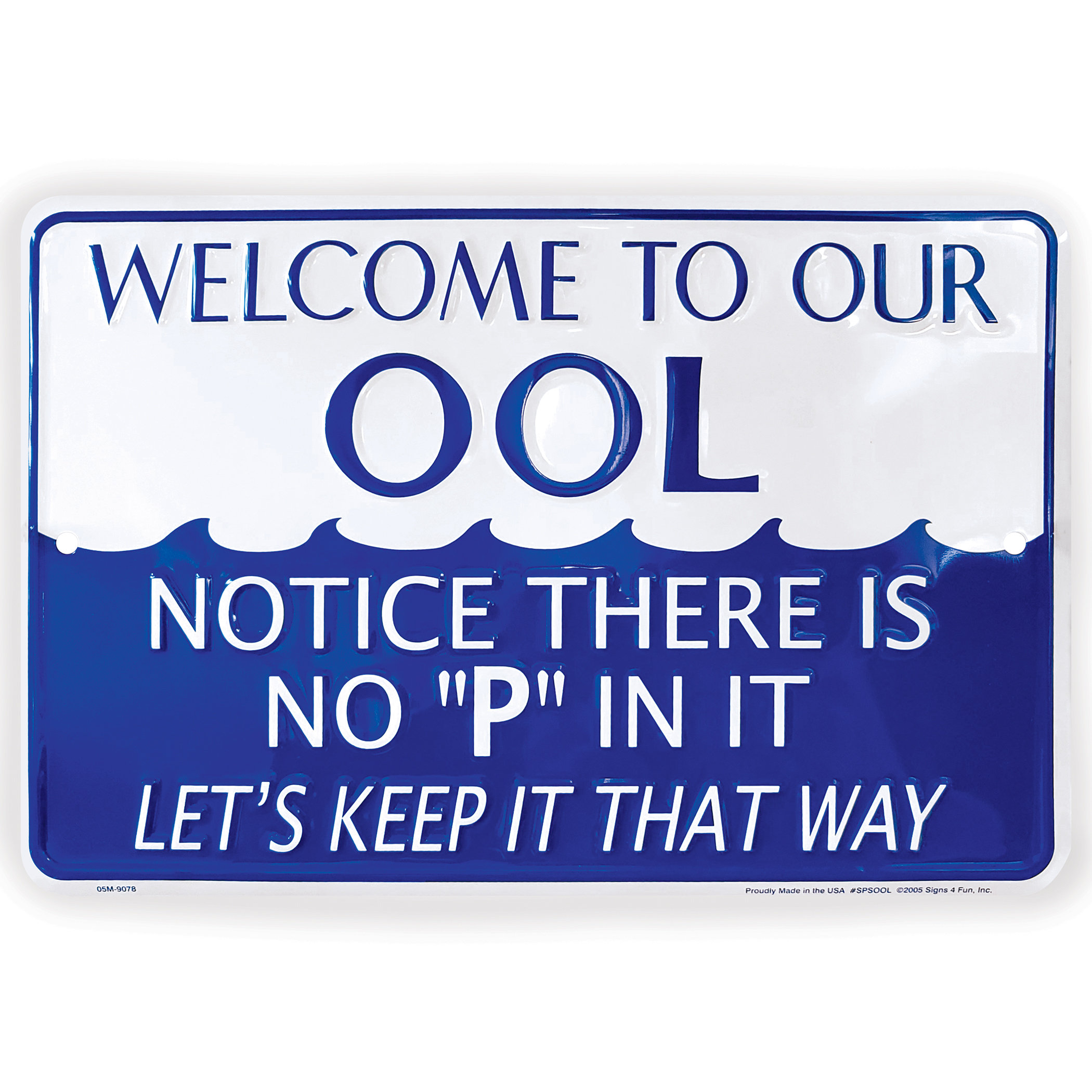 Treasure Gurus Enseigne à piscine en métal pee pour piscine amusante p ...