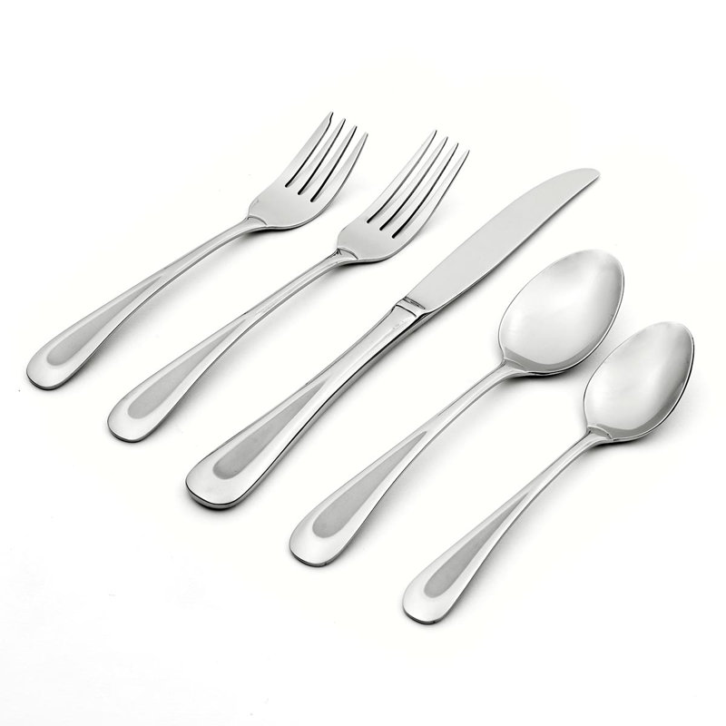 Oneida Satin Sand Dune 45 Piece Everyday Flatware Set, Service For 8 ...