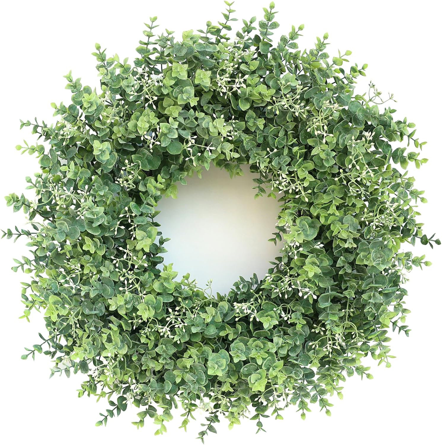One Allium Way® 26'' Eucalyptus Wreath For Front Door - Large Artificial Eucalyptus Leaves With ...