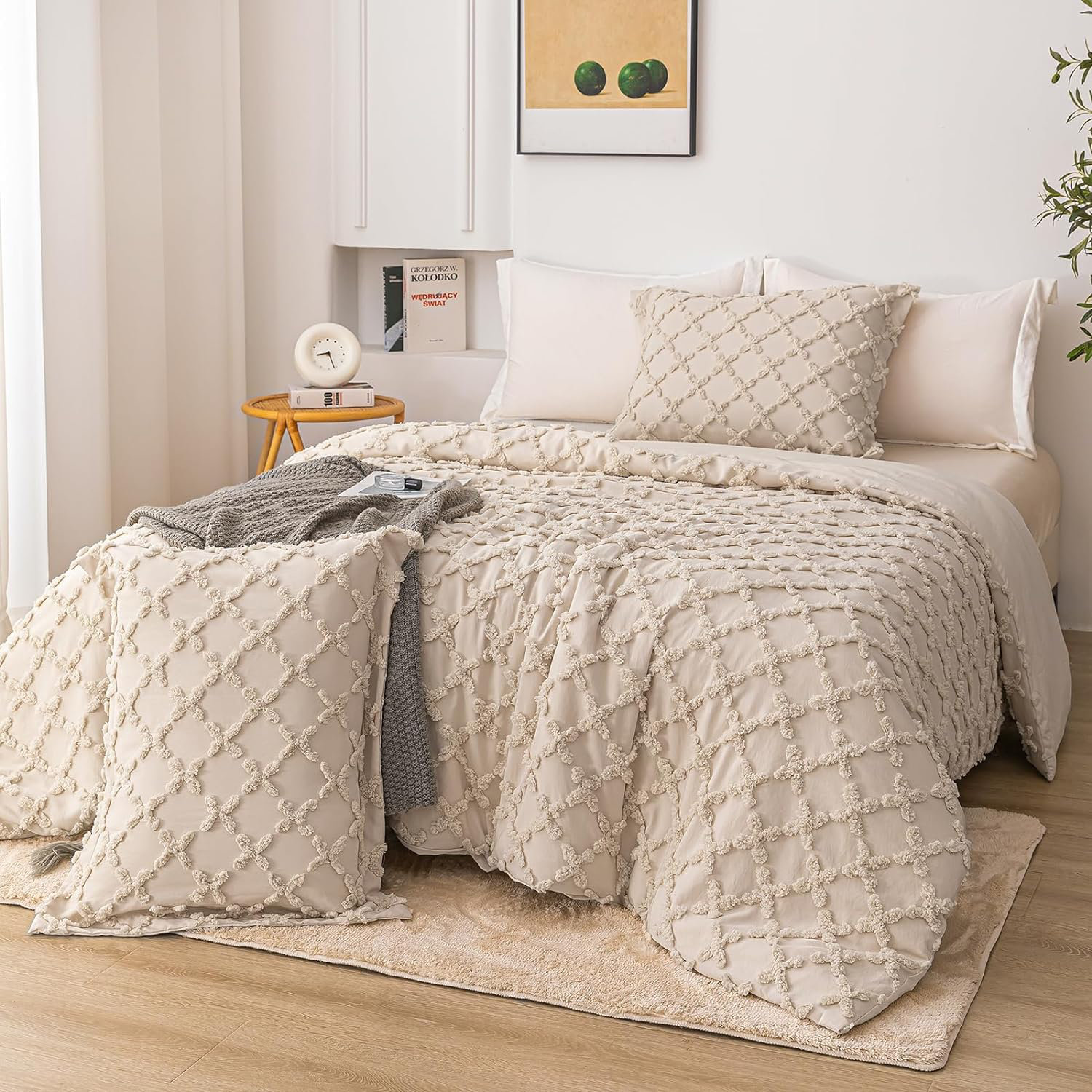 Abbie Home 100% Washed Microfiber Soft Tufted Boho Shabby Chic Duvet ...