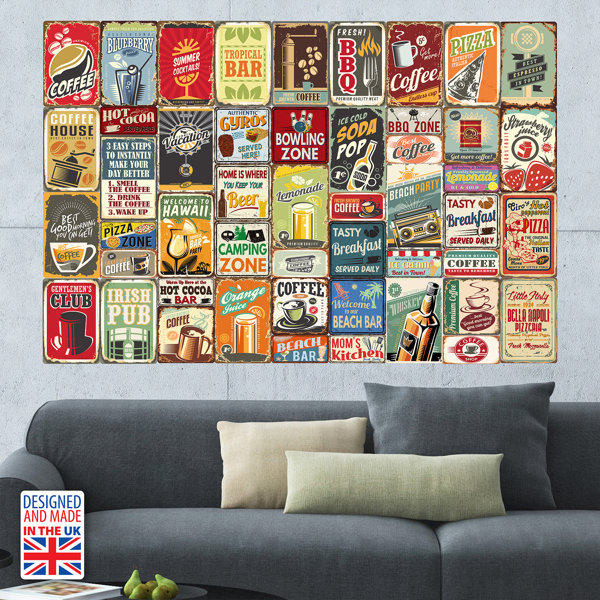 Winston Porter Party Metal Sign Collage Wall Decals & Reviews | Wayfair