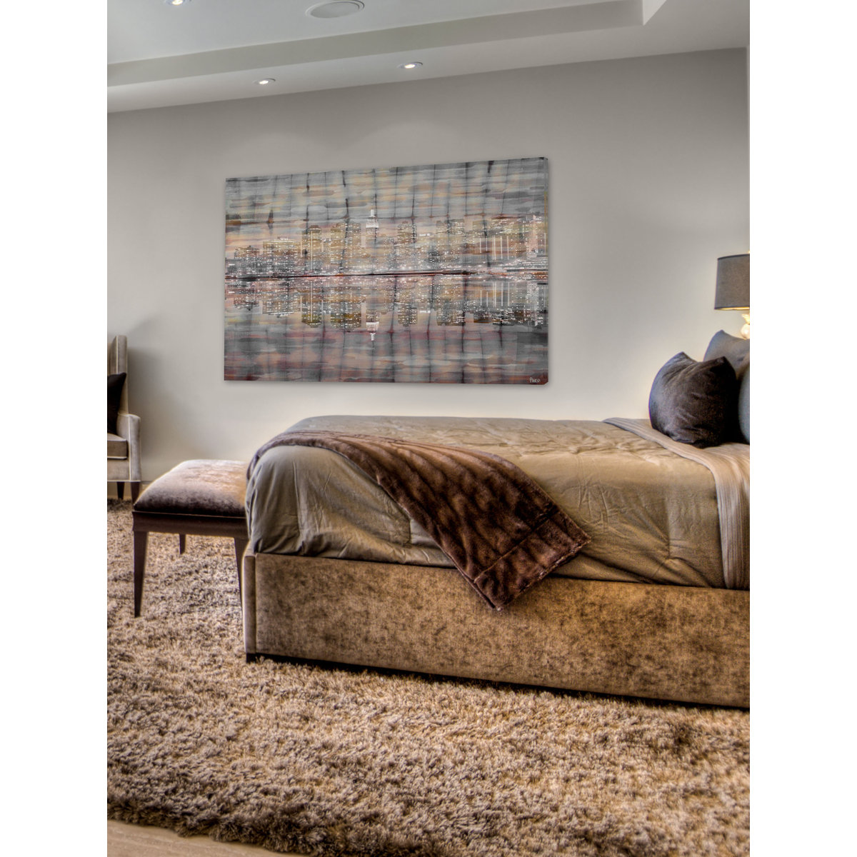 Parvez Taj 'Bright Lights' by Parvez Taj Painting Print on Wrapped ...