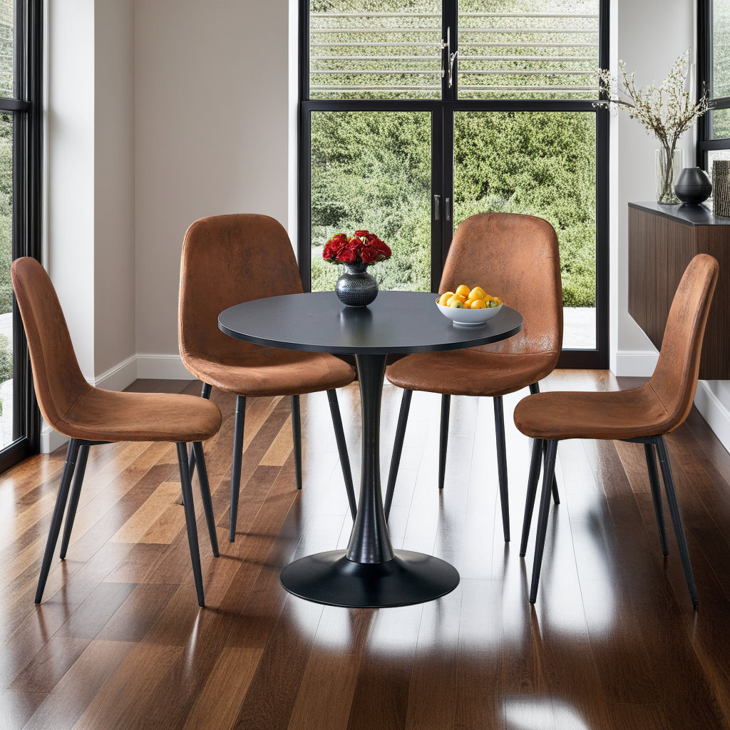 17 Stories 5-Piece Bistro Set - Hourglass Base Table & Premium Techno ...