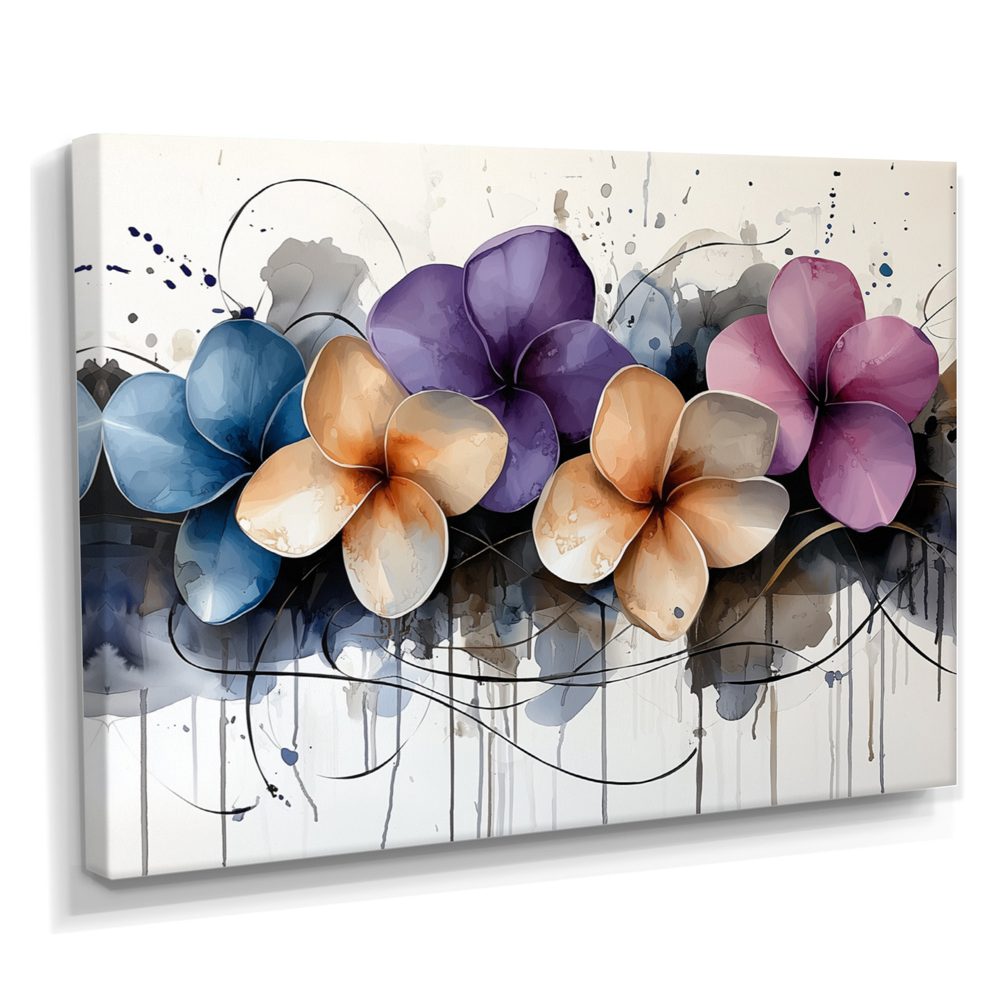 Winston Porter Watercolor Plumeria Petals Of The Season I - Floral Wall ...